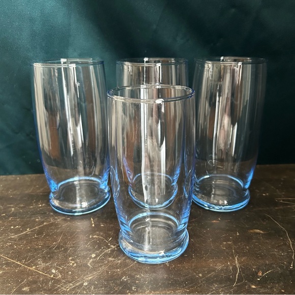 Libbey | Dining | Vintage Libbey Misty Blue Tumblers Glasses 3 Large ...